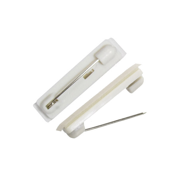 Pin badges clip with sticky adhesive strip easily placed on ID card ...